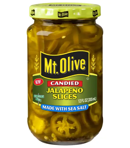 Candied Jalapeno Slices, 12 fl oz | Mt. Olive Pickles