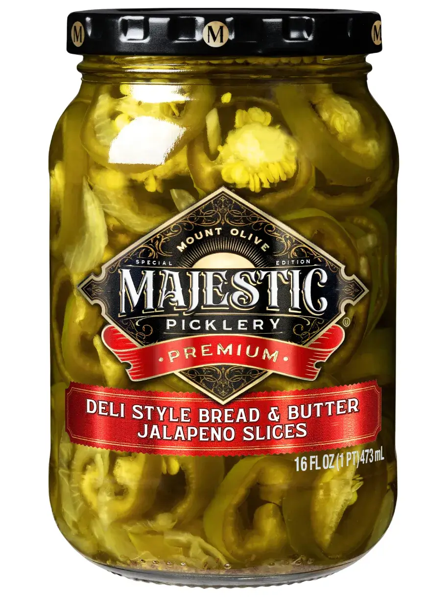 Majestic Bread & Butter Jalapeno Slices | Mt. Olive Pickles