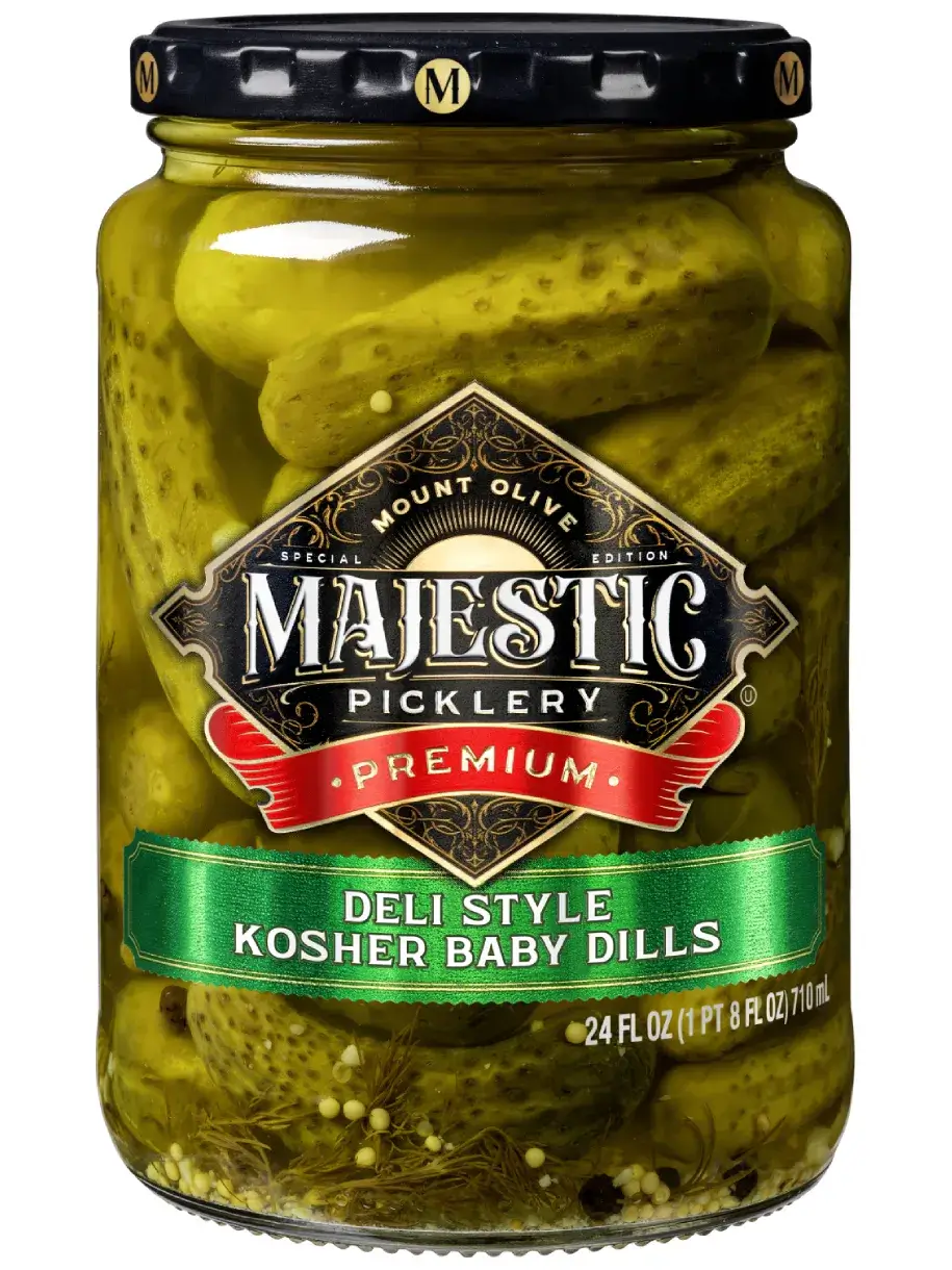 Majestic Deli Style Kosher Baby Dills | Mt. Olive Pickles